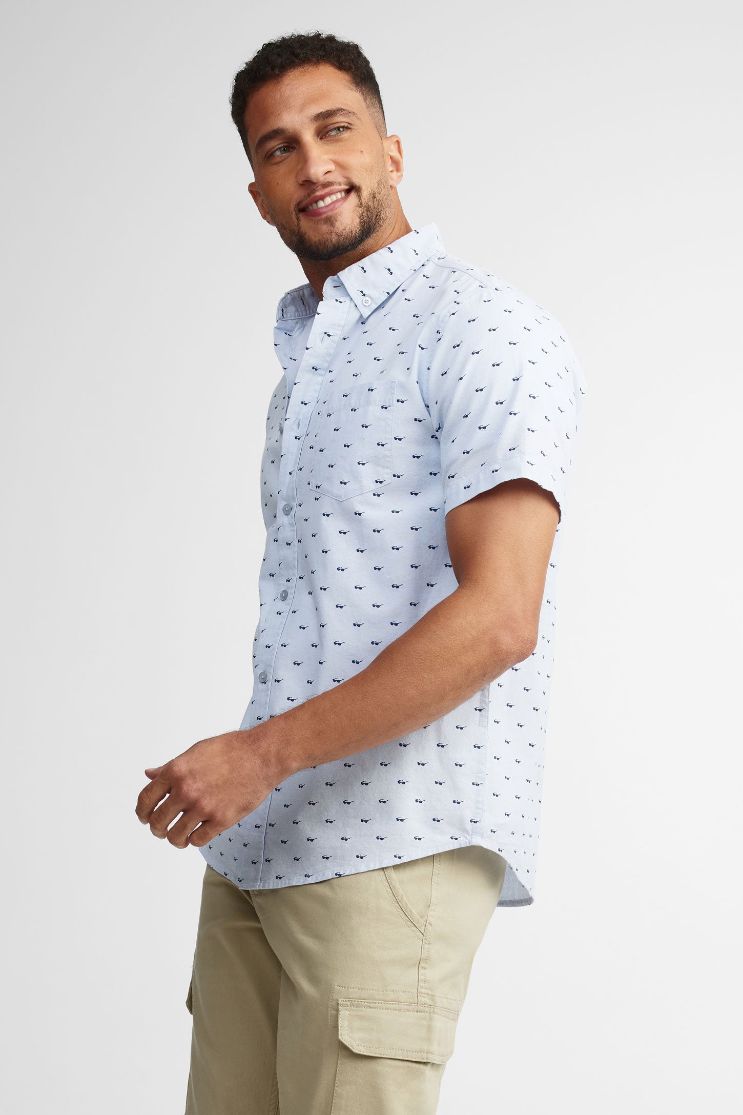 Chemise Manches Courtes Imprimée En Coton Homme