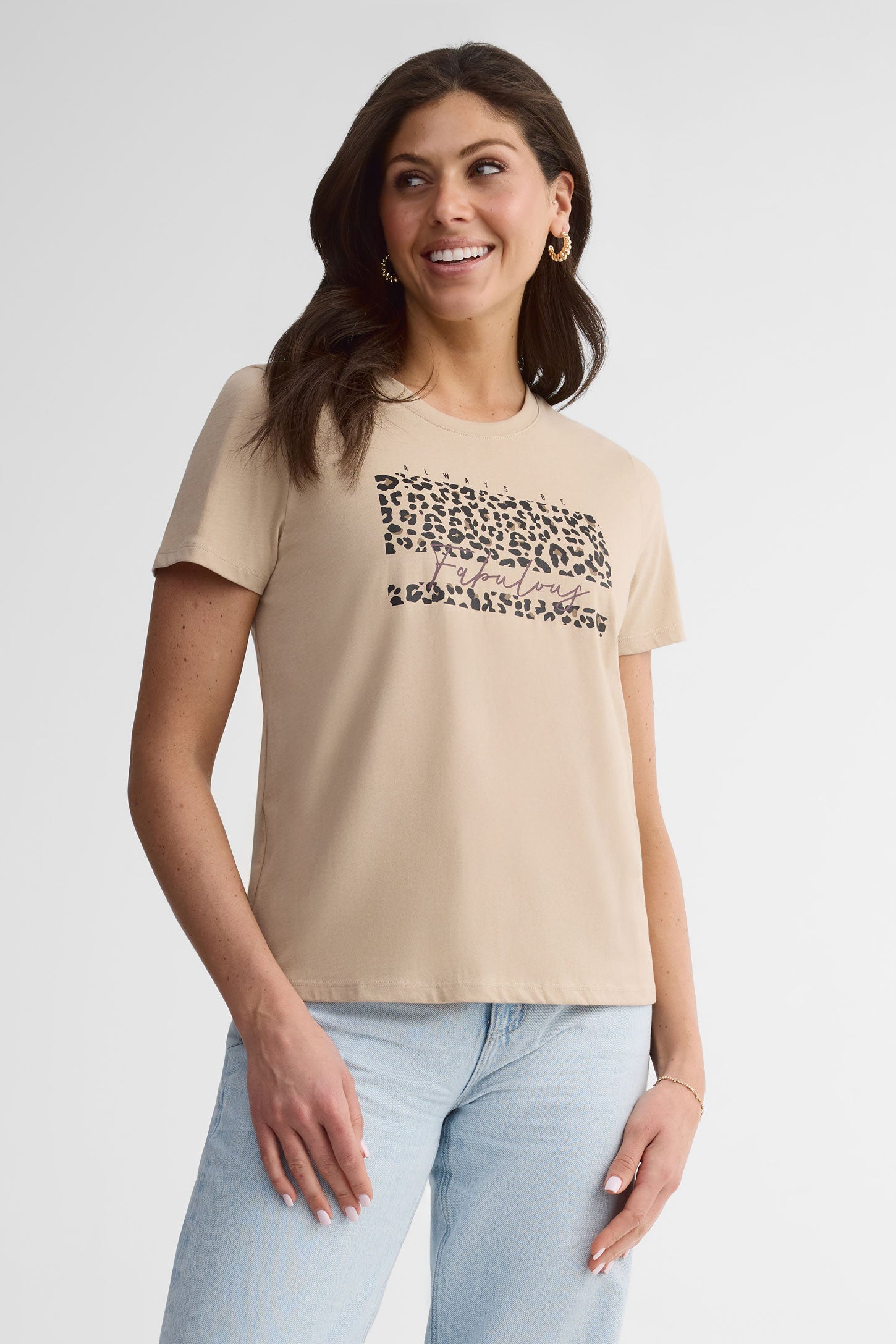 T-shirt col rond coupe droite coton, 2/30$ - Femme – Aubainerie