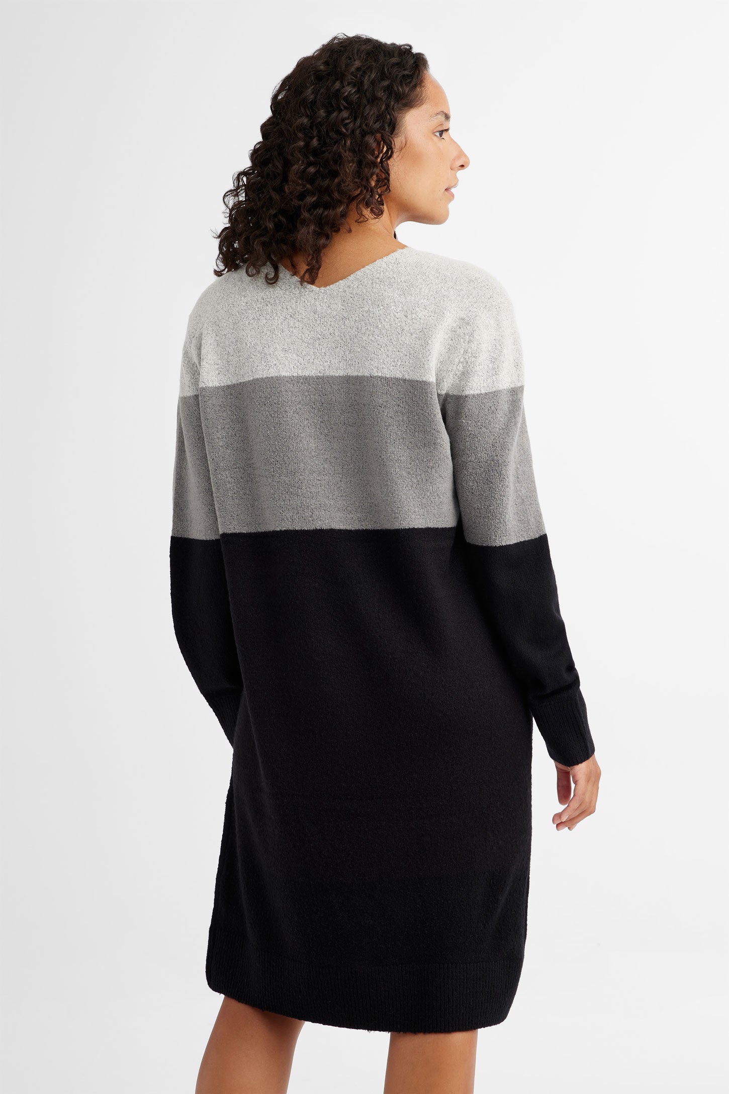 Robe Col En V Manches Longues En Tricot Femme Aubainerie