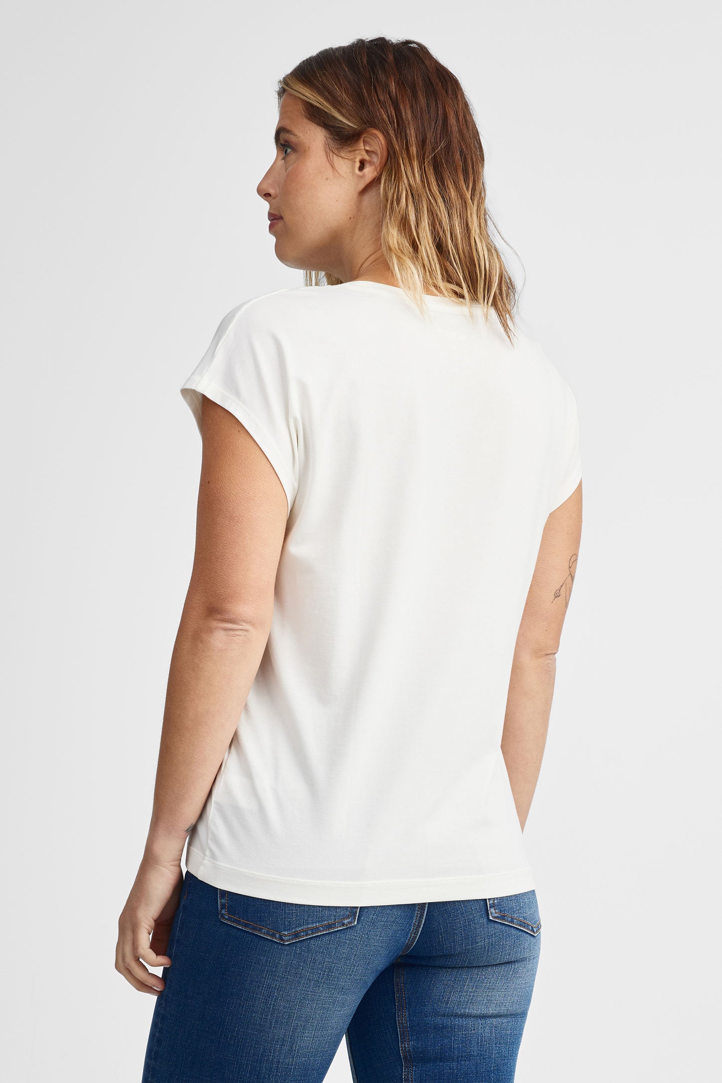 T-shirt col rond coupe ample BM- Femme