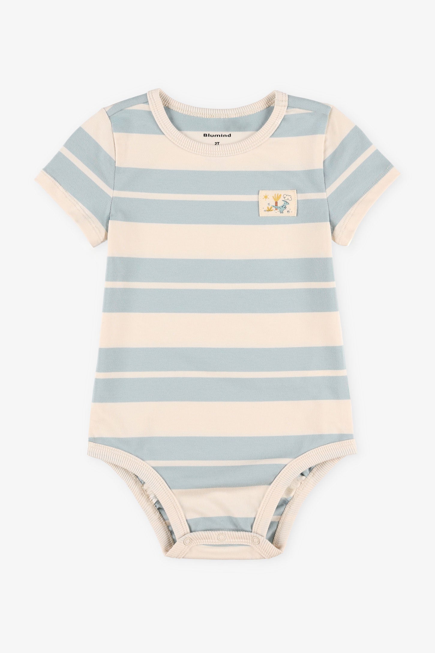 Cache-couche manches courtes rayé coton, 2T-3T - Bébé garçon