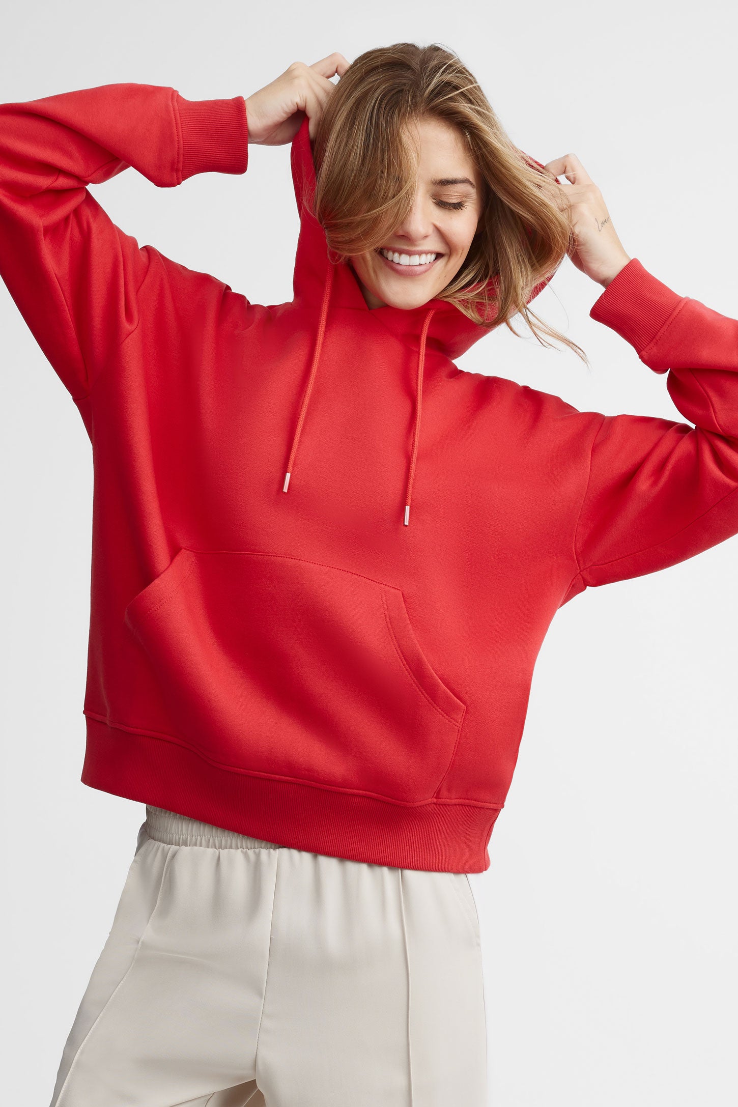 Chandail à capuchon coton ouaté - Femme