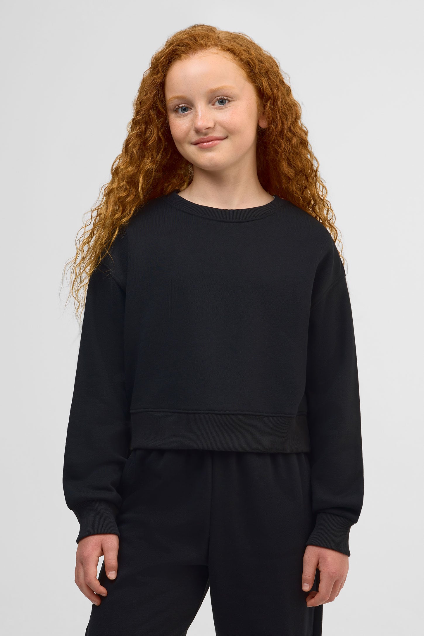 Chandail col rond coton ouaté - Ado fille