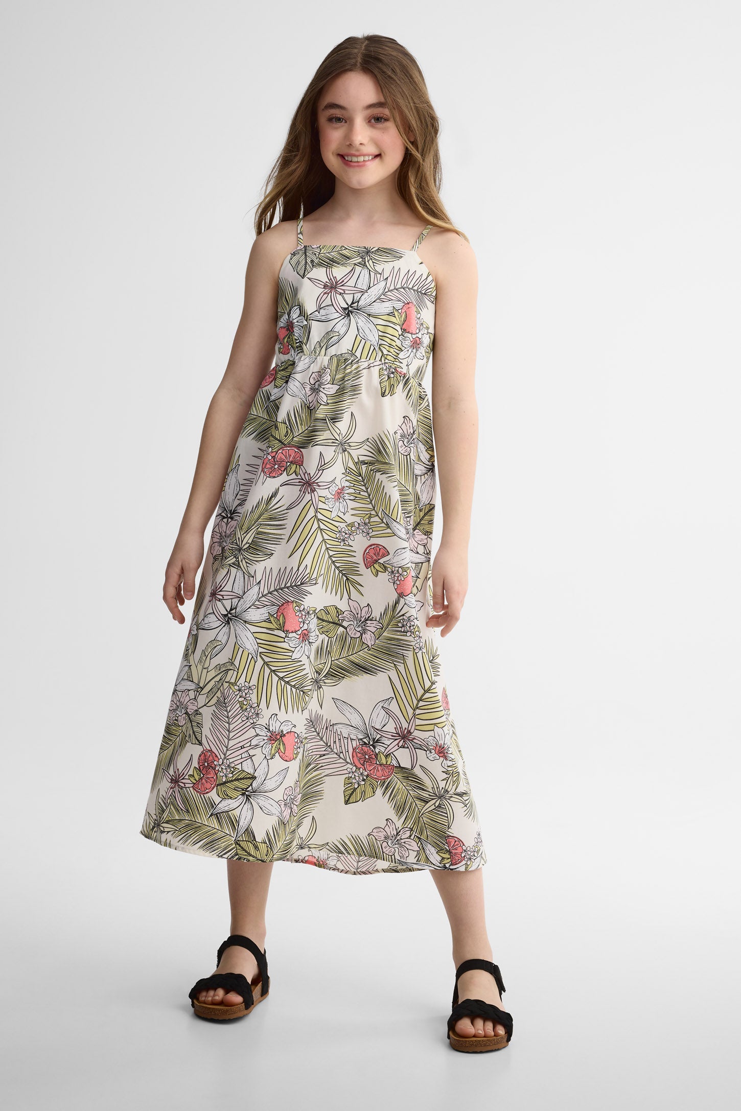 Robe maxi nouée au dos challis - Ado fille