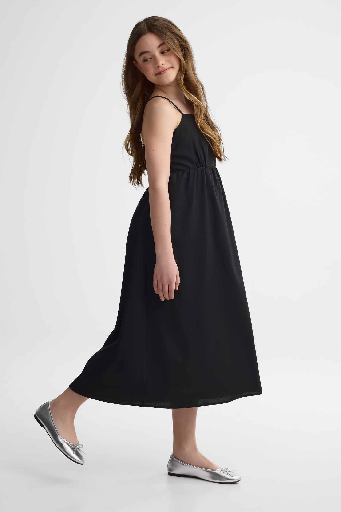 Robe maxi nouée au dos challis - Ado fille