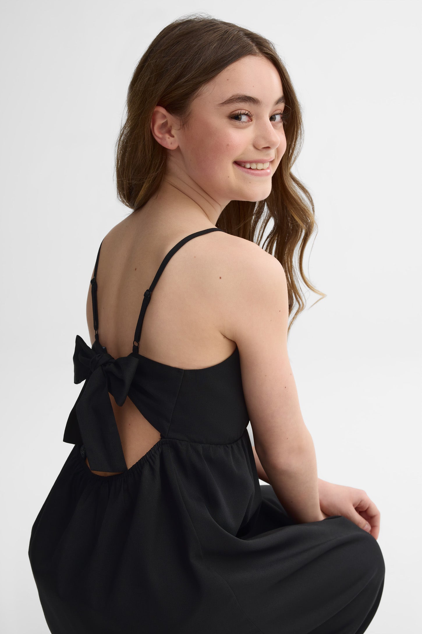 Robe maxi nouée au dos challis - Ado fille