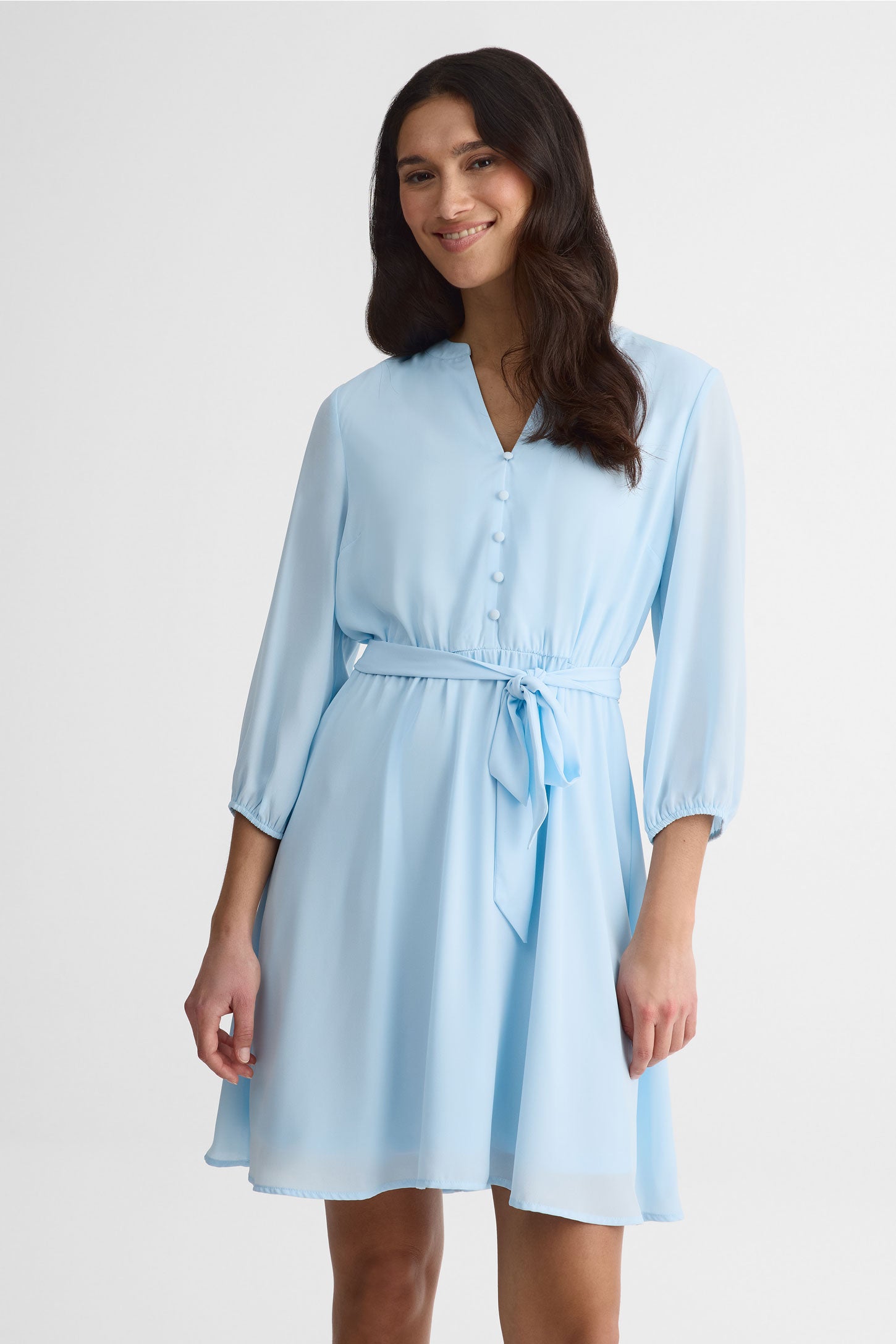 Robe longue col V - Femme – Aubainerie